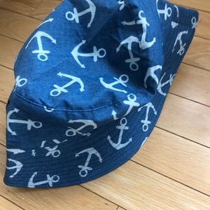 Accessories | Mens Anchor Mid Blue 10 Cotton Bucket Hat Nwt | Poshmark
